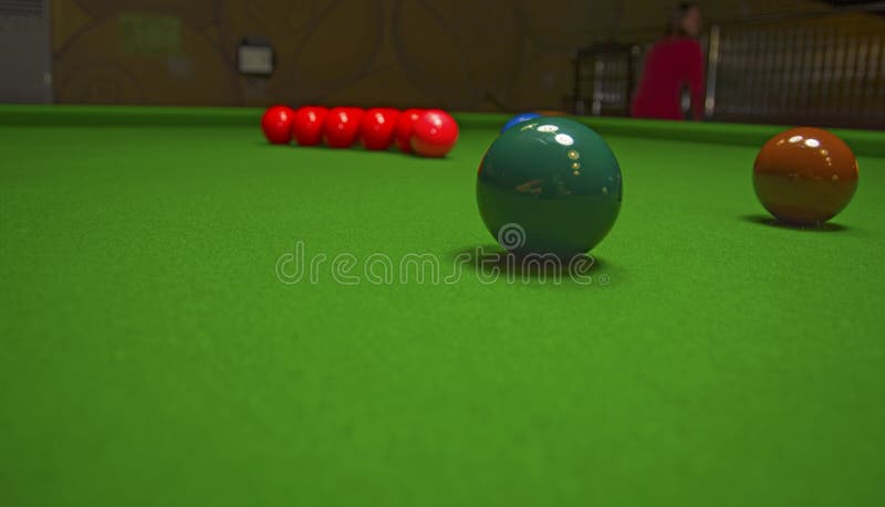 On a Billiard Table Stand with Coloured Glasses of Alcohol. Stock Photo ...