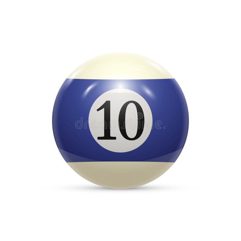 Billiard Ten Ball Isolated on a White Background Vector Stock Vector ...