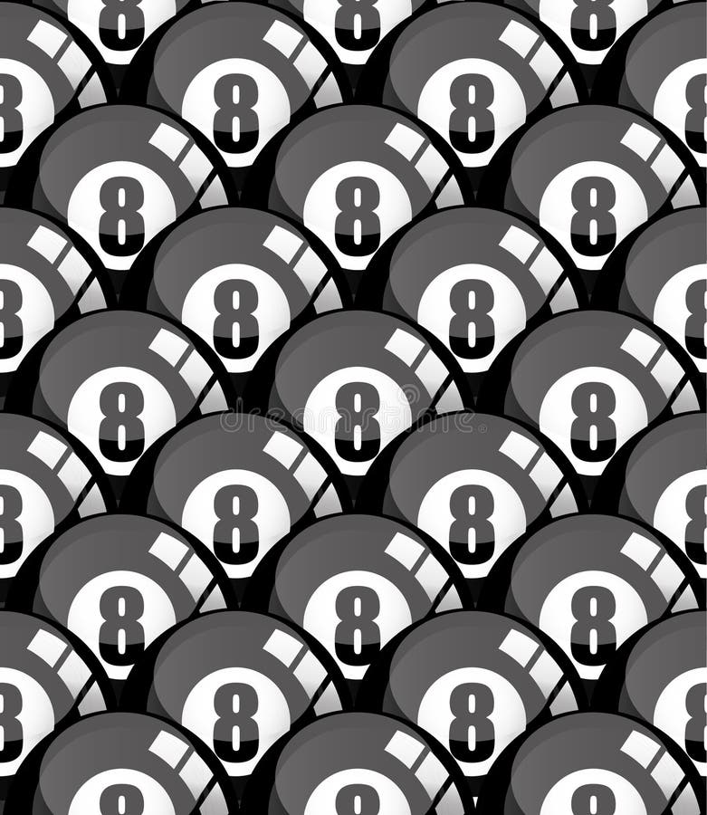 Man with 8 Ball and Pool Cue Stock Illustration - Illustration of ball ...