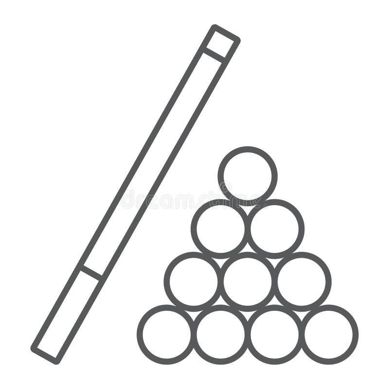 Pool Ball Line and Glyph Icon, Game and Sport, Ball Sign, Vector ...