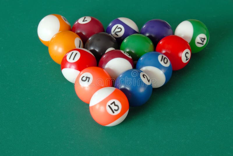 Red Snooker Balls in Triangle Stock Photo - Image of snooker, balls ...