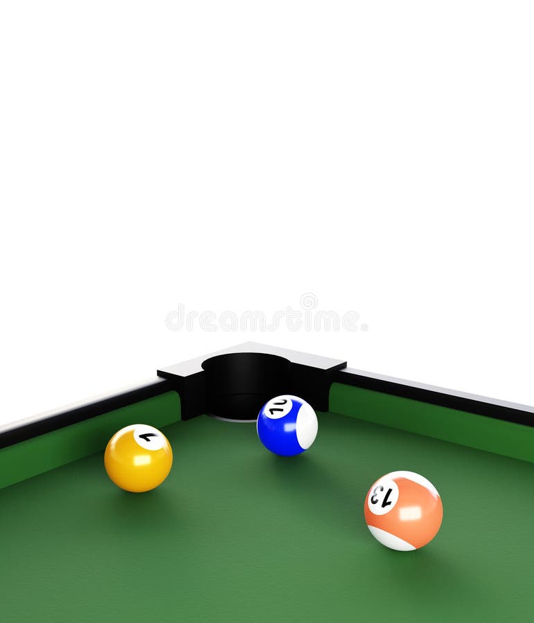Billiards Balls on the Table with White Place for Text Stock ...