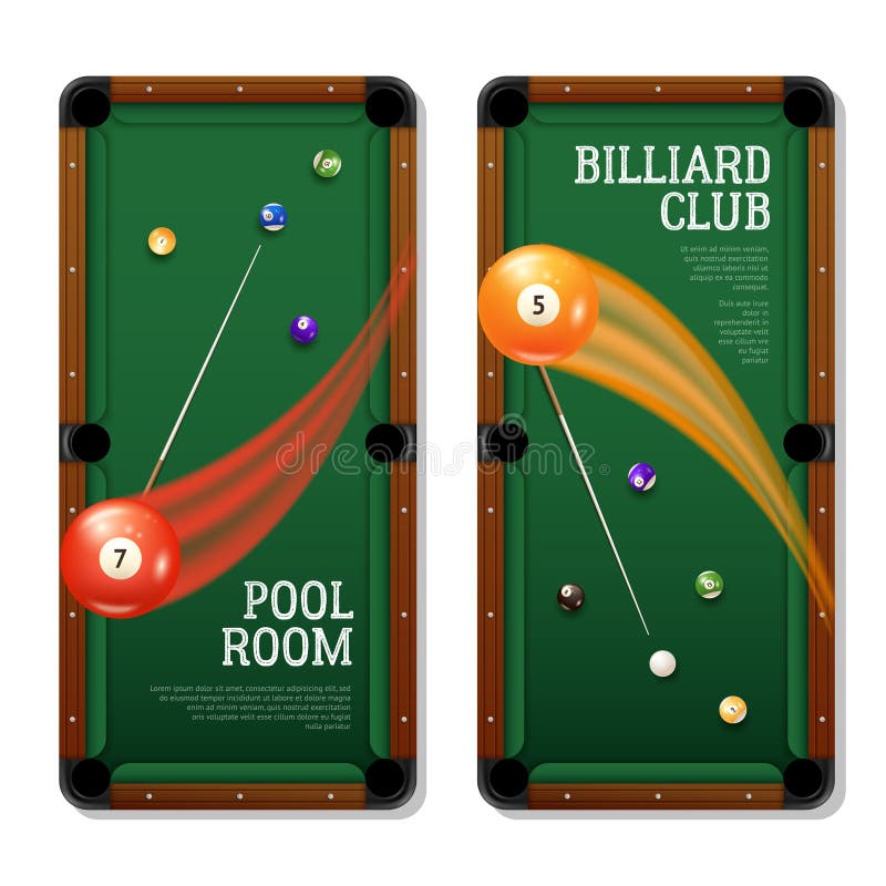 Billiards Poster Set stock vector. Illustration of banner - 49171420