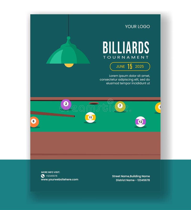 Billiards Game Illustration Templates for Vertical Poster Projects ...