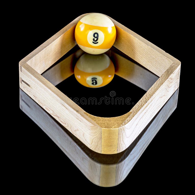 Billiards Game of Nine Ball Rack Stock Image - Image of reflection ...