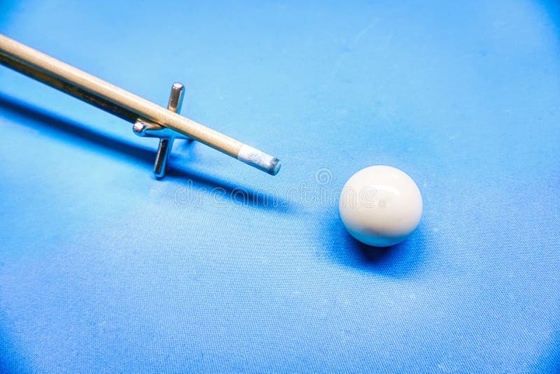 Billiards Game - White Ball and a Cue Stock Image - Image of club ...