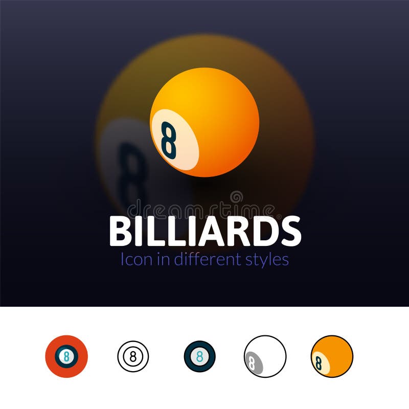 Billiards Icon in Different Style Stock Vector - Illustration of luck ...