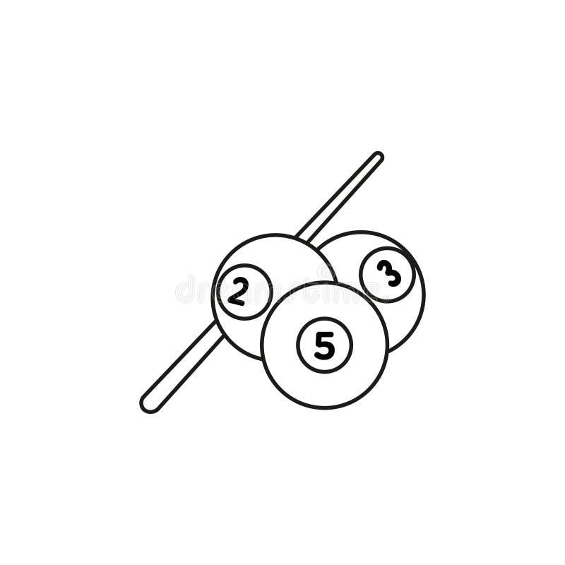Billiards Icon Flat Line Symbol Set Stock Illustration - Illustration ...