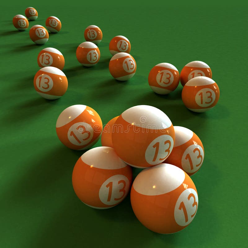 Billiards and Number Thirteen Stock Illustration - Illustration of ...