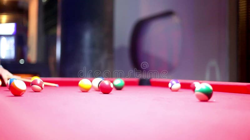 Billiards Pool Game in the Night Bar. Beat Cue Stock Video - Video of ...