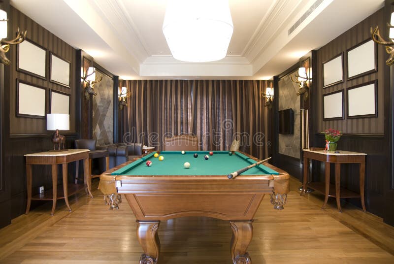 Billiards Room stock photo. Image of lighting, floor - 17802558