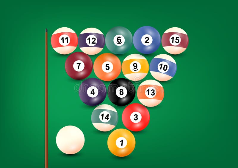 Billiards or Snooker Balls Set on Blue Background,vector Illustration ...
