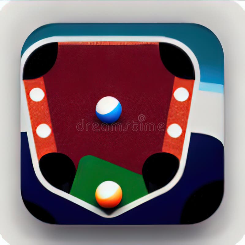 Billiards Software App Icon. Generative AI. Stock Illustration ...