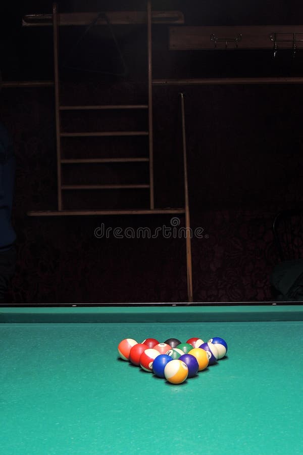 Billiards table and balls stock photo. Image of challenge - 81485540
