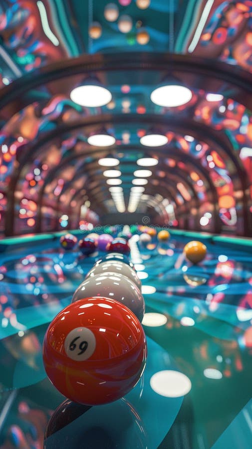 Billiards in Three-dimensional Space Stock Illustration - Illustration ...