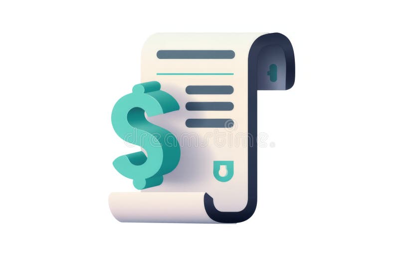 Billing and Invoice Icon with Currency Symbol and Receipt Stock ...