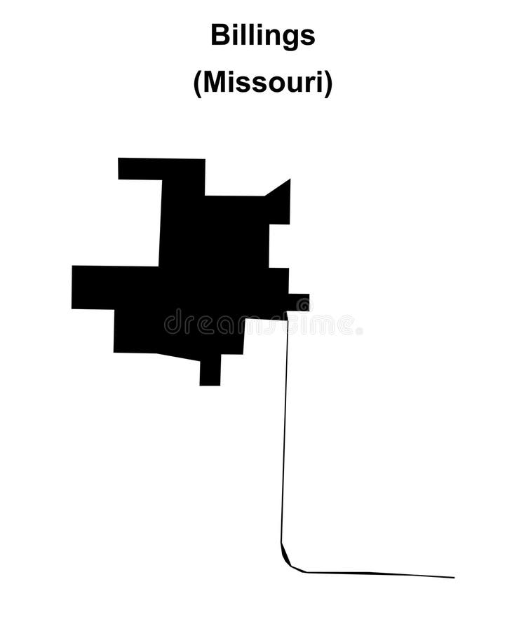 Billings outline map stock vector. Illustration of cartography - 387455948