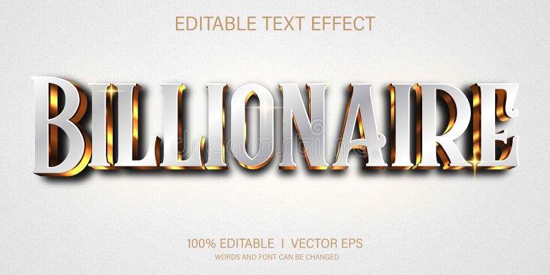 Billionaire 3d Vector Text Effect with Modern Style Design Stock Vector - Illustration of ...