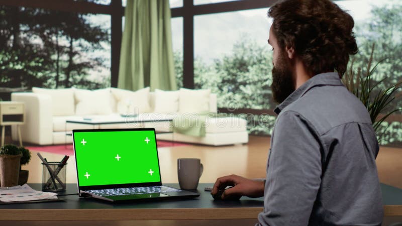 Billionaire Stakeholder Unwinds in Front of Greenscreen Display Stock ...