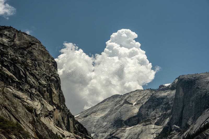 Billowing Cloud Grows Over Clouds Rest in Yosemite Stock Photo - Image ...