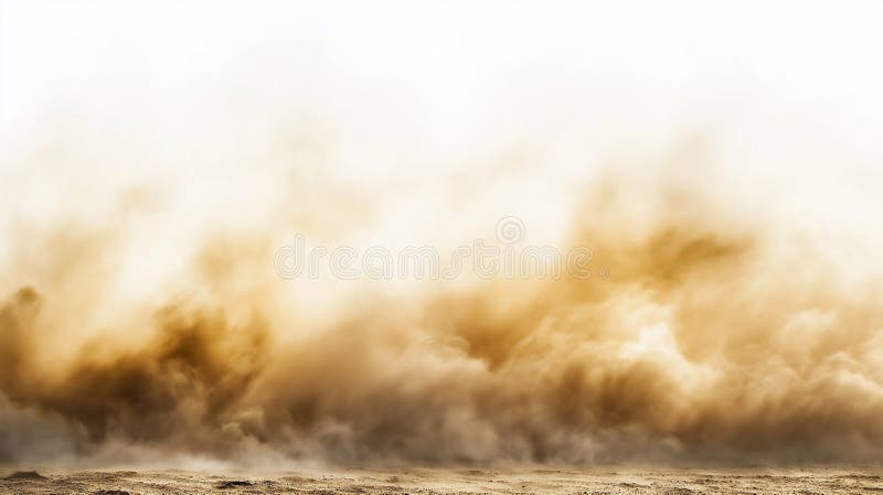 Billowing Cloud of Sand or Smoke, Spreading Across a Pale Background ...
