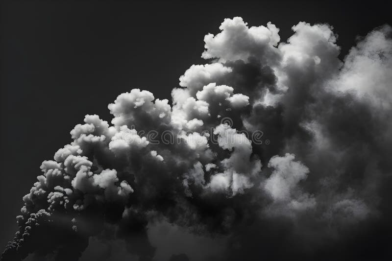 Dramatic Gray-Scale Smoke Clouds Against a Dark Background Stock Photo ...