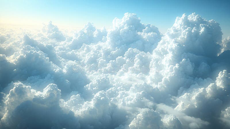 Billowing Cumulus Clouds Float in a Blue Sky with Gray Undertones. Ideal for Backgrounds, Web ...