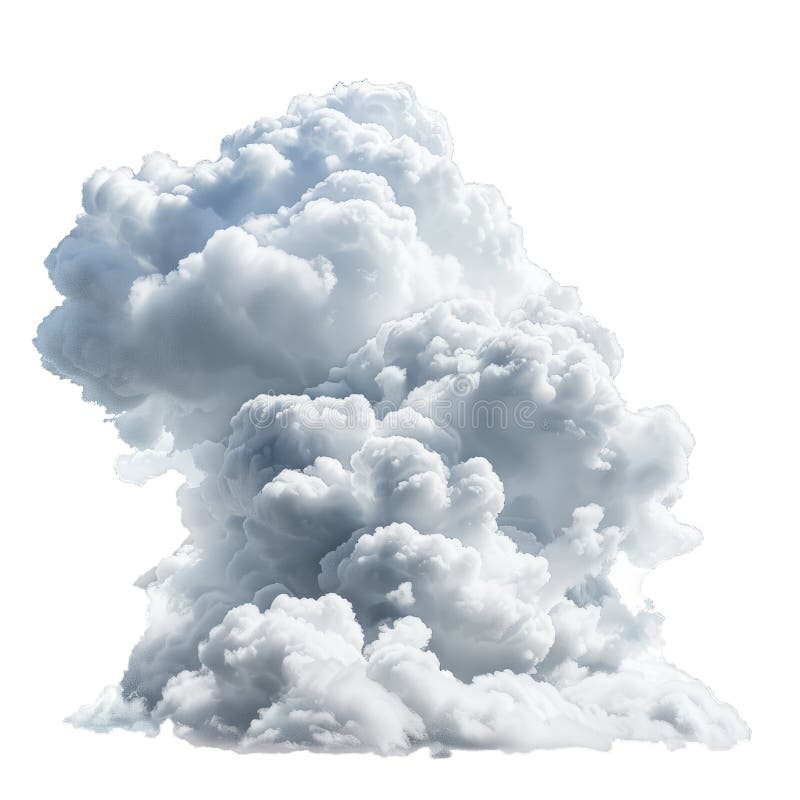 Billowing Cumulus Clouds on Transparent Background Stock Photo - Image ...