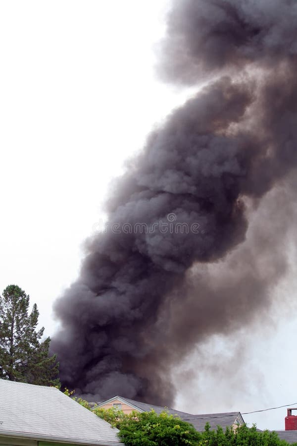 Truck in Fire with Black Smoke on the Road Stock Photo - Image of long ...