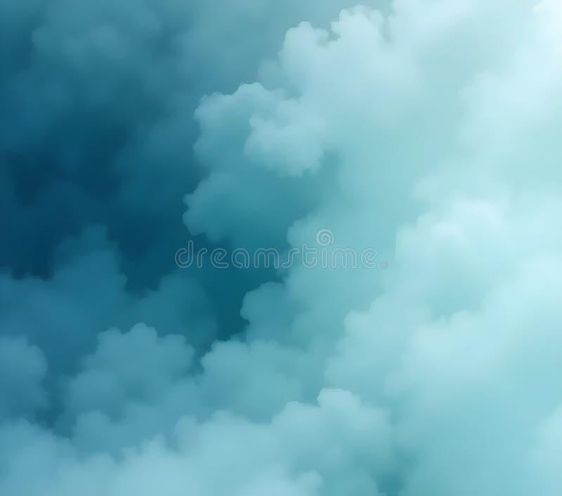 "Billowing White and Blue Clouds with Soft, Calming Gradient Effect ...