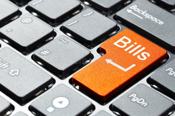 Bills Button on the Keyboard Stock Image - Image of banking, keypad ...
