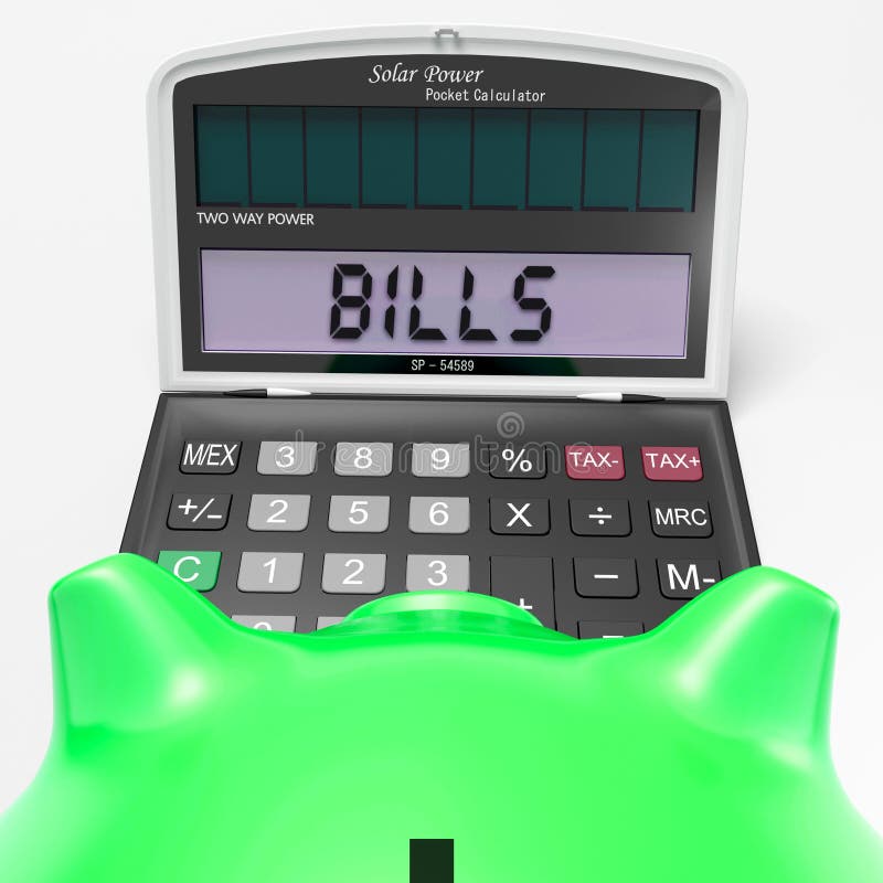 Bills Calculator Shows Payments Due Re Expenses Stock Illustration ...
