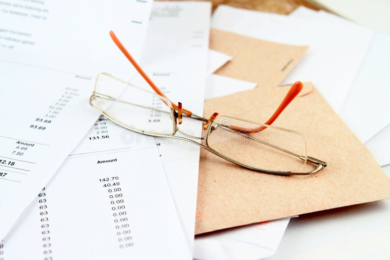 Bills and glasses stock image. Image of financing, payments - 9469417