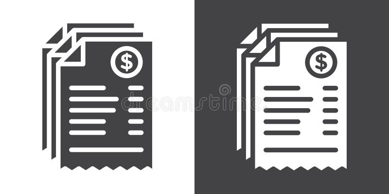 Bills Icon Thin Line Illustration Set Stock Vector - Illustration of ...