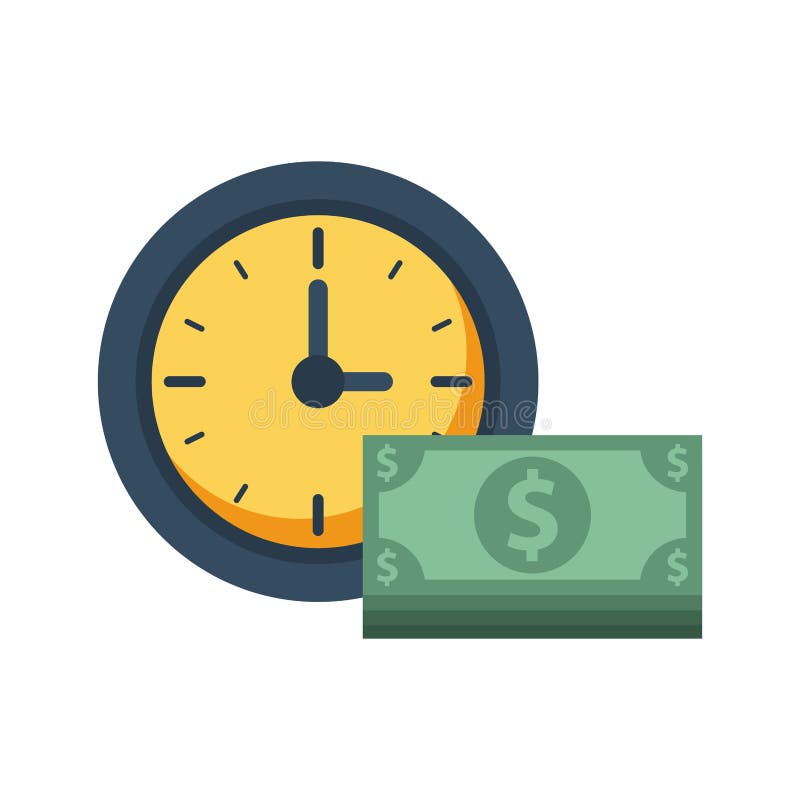 Bills Money Dollars with Time Clock Stock Vector - Illustration of time ...