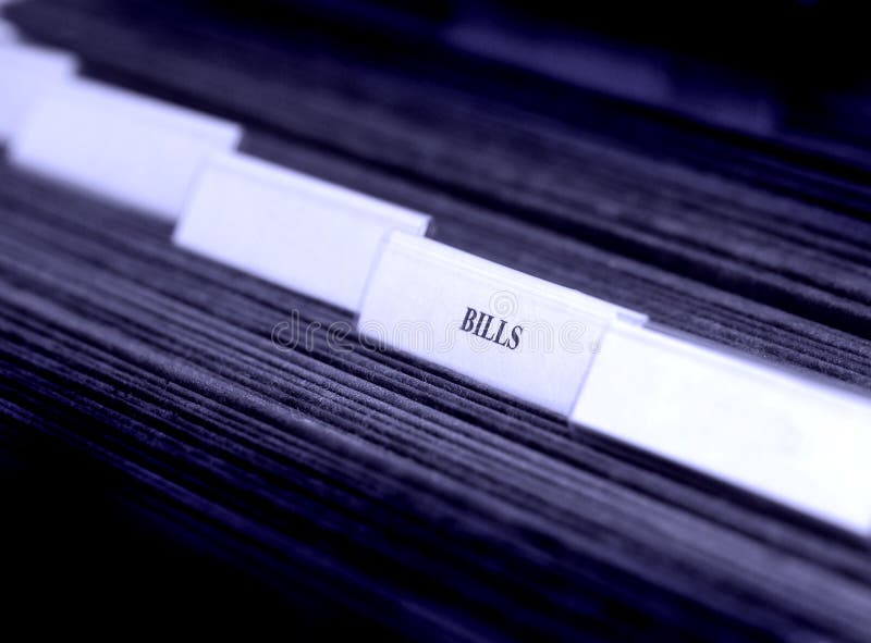 Bills Organized in Filings Tabs Stock Image - Image of place, tracking ...