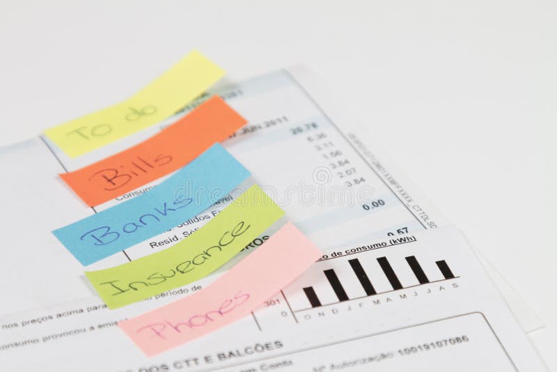 File Folders of Personal Bills Stock Photo - Image of folders ...