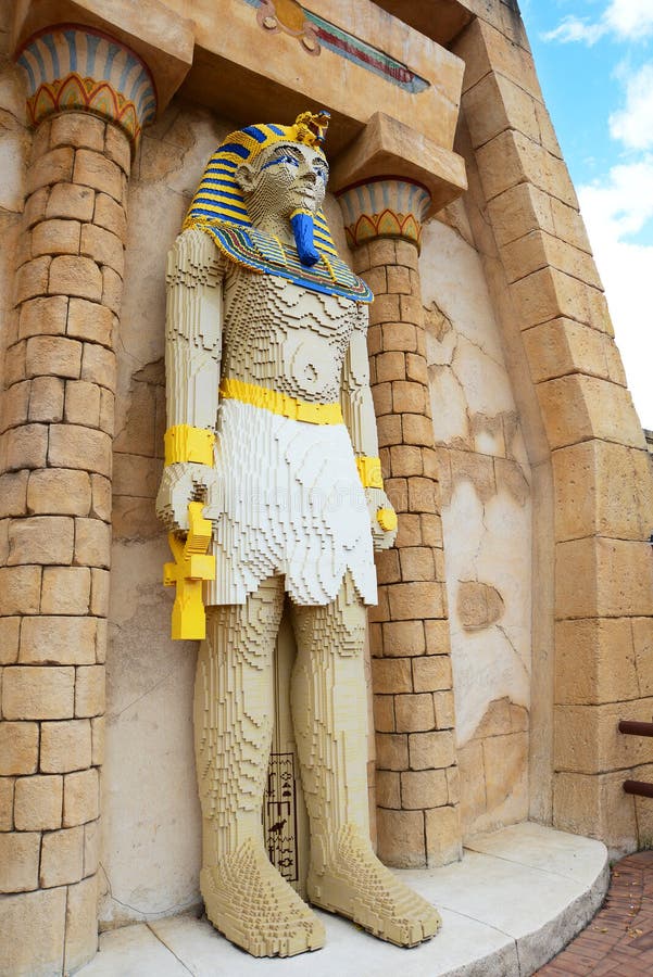 Billund, Denmark - July 26, 2016: Statue of Pharaoh in Legoland ...