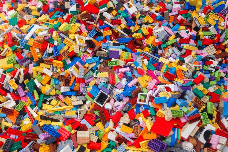 Billund, Denmark - 17 June 2023: Multi-colored Plastic Lego Brick ...