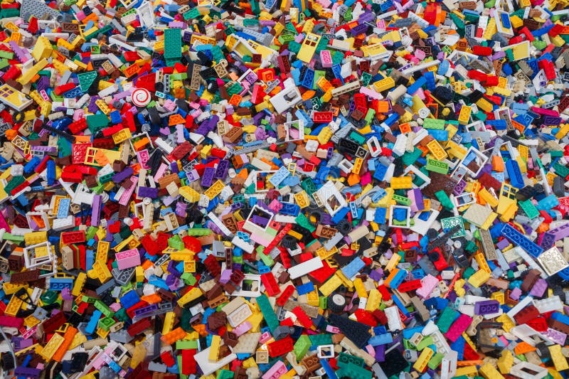 Billund, Denmark - 17 June 2023: Multi-colored Plastic Lego Brick ...