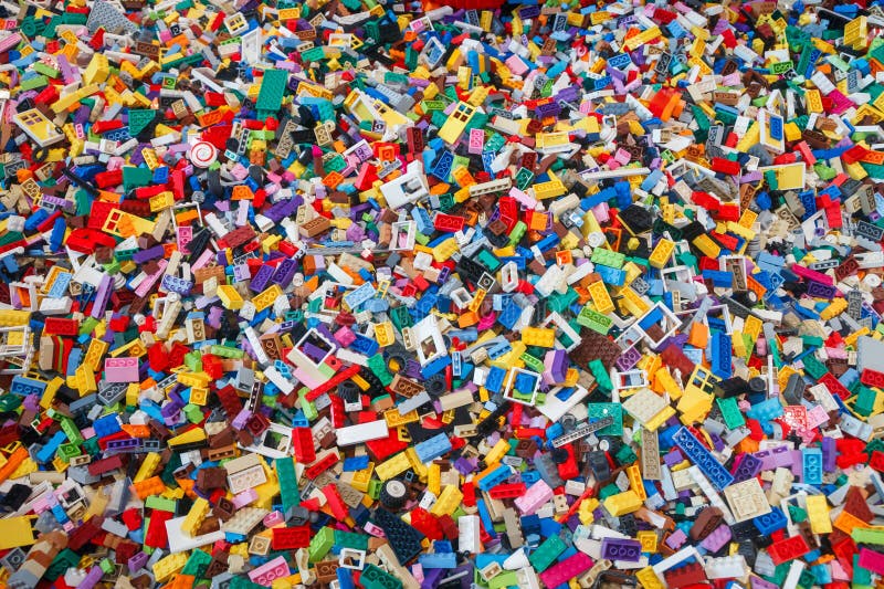 Billund, Denmark - 17 June 2023: Multi-colored Plastic Lego Brick ...