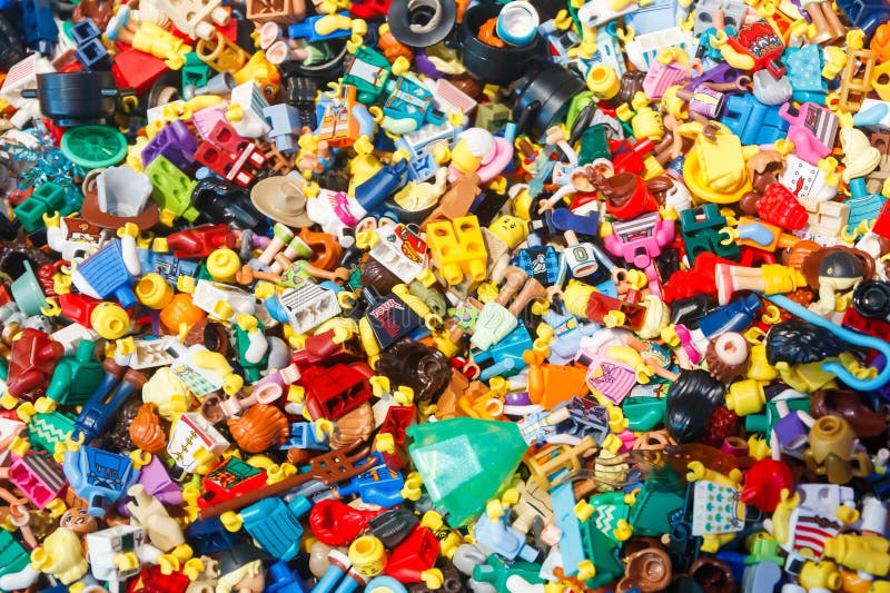 Billund, Denmark - 17 June 2023: Multi-colored Plastic Lego Mini Figure ...