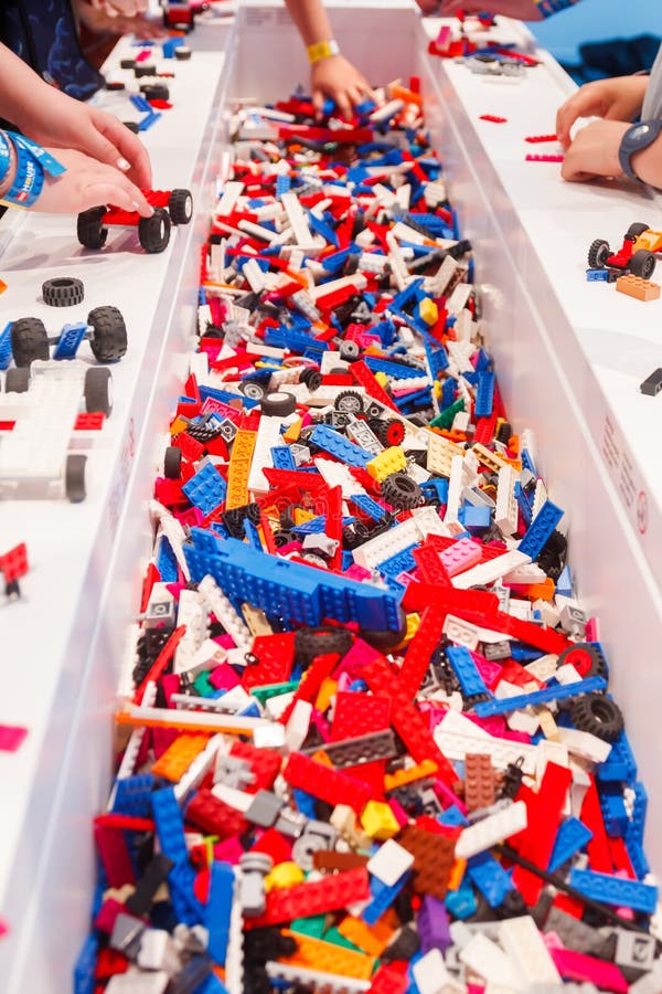 Billund, Denmark - 17 June 2023: People are Playing with Multi-colored ...