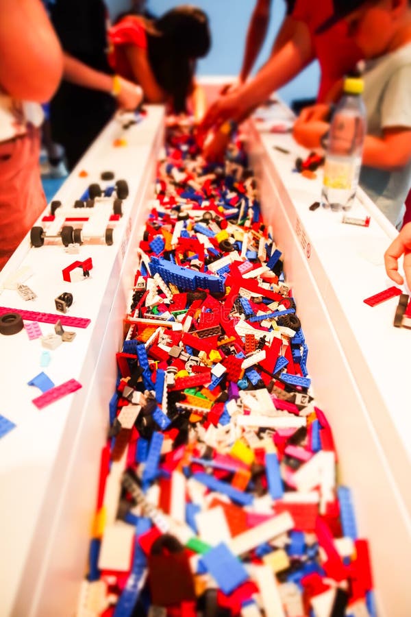Billund, Denmark - 17 June 2023: People are Playing with Multi-colored ...