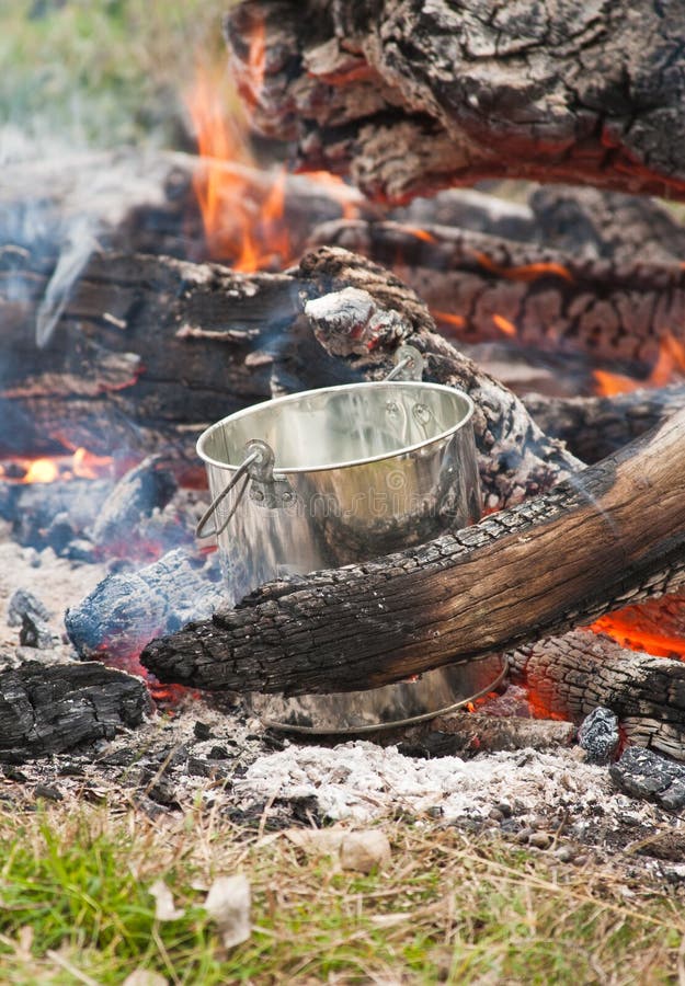 Billy can campfire stock image. Image of campfire, explore - 50096161