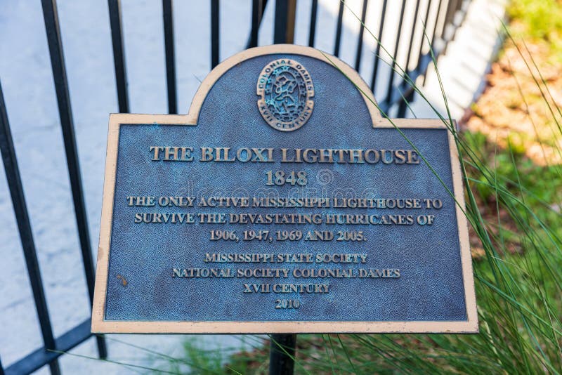 The Biloxi Lighthouse, Built in 1848 Editorial Stock Image - Image of ...