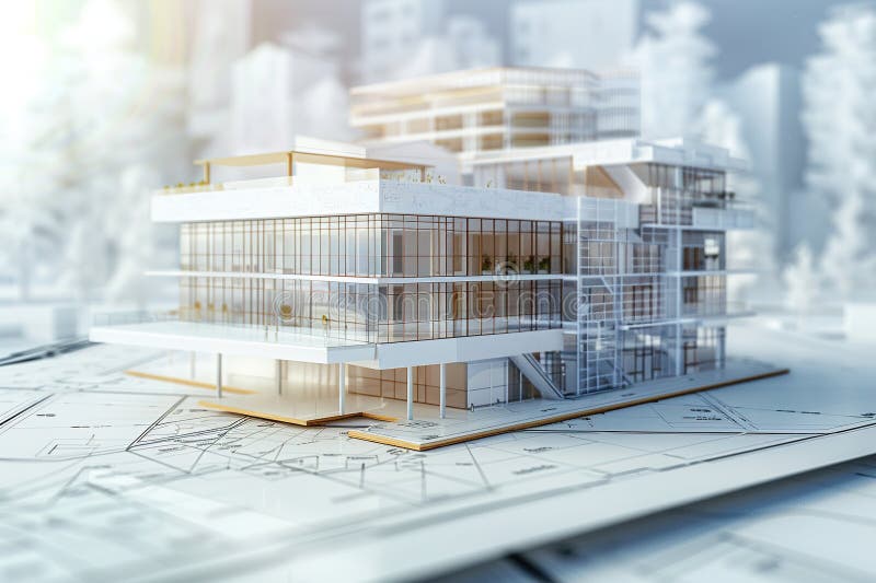 BIM Building Information Modeling Concept. Generative AI. Stock ...