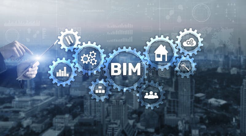 BIM Building Information Modeling Engineering Software System. Mixed ...
