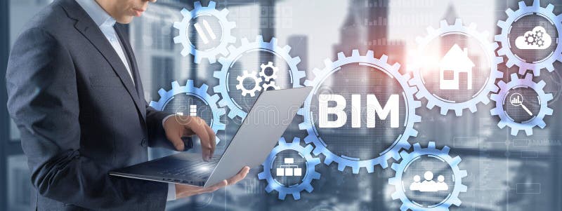 BIM Building Information Modeling Engineering Software System. Mixed ...