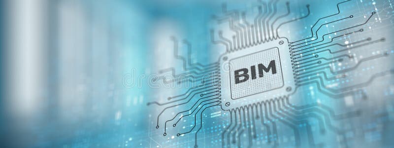 BIM Building Information Modeling Illustrated on a Processor Stock ...